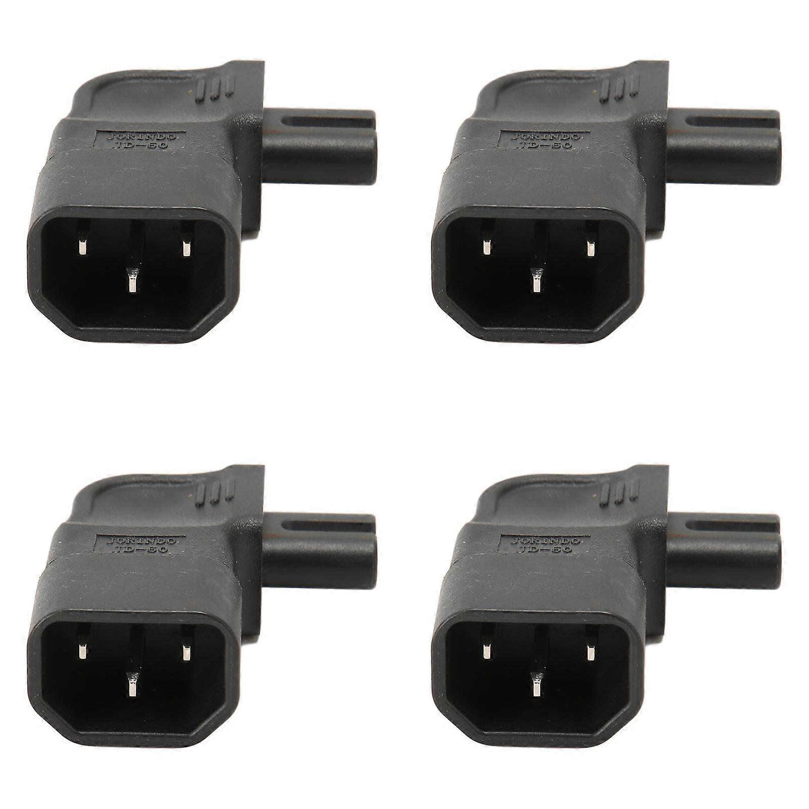 4Pcs IEC320 C14 to IEC320 C7 Power Adapter 90 Degree Male C14 to Female C7 Power Socket Adapter ...