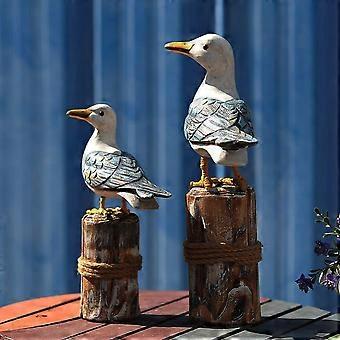 2pcs Seagull Figurines,Seagull Statue Figurine Decor Nautical Statue ...