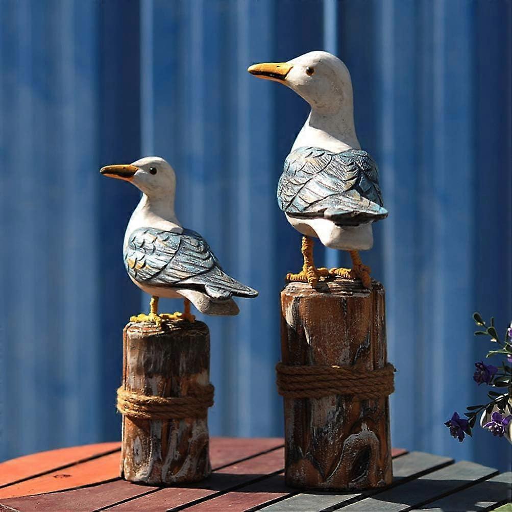 2pcs Seagull Figurines,Seagull Statue Figurine Decor Nautical Statue ...