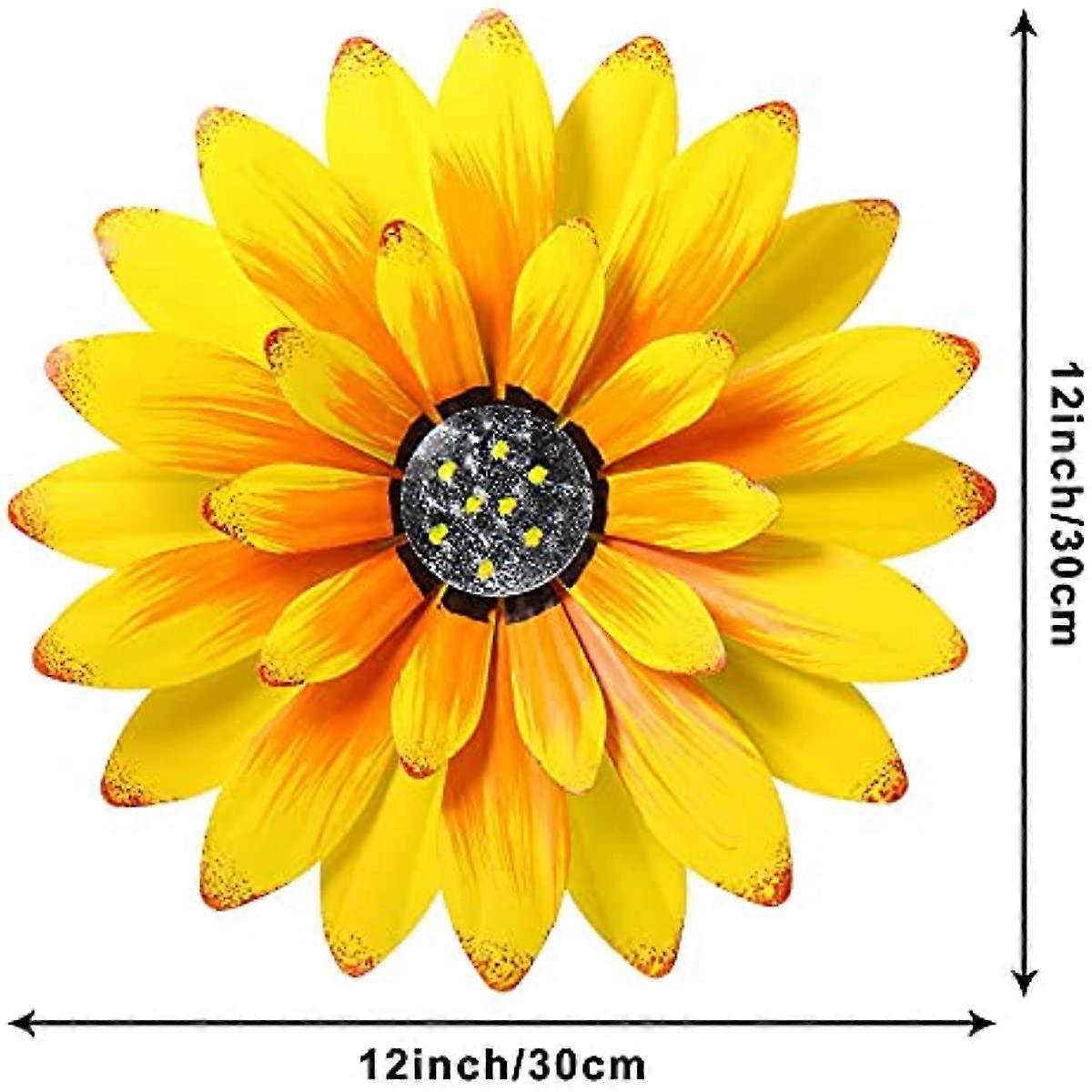 Hotop 12 Inch Metal Flower Wall Decor Garden Decor Outdoor Large Daisy ...