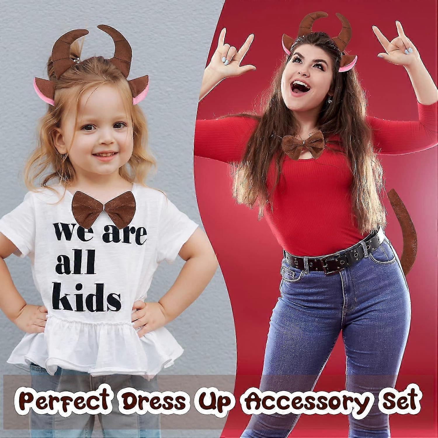 3 Pieces Horn Costume Accessories - Include Ox Bull Horn Shape Party ...