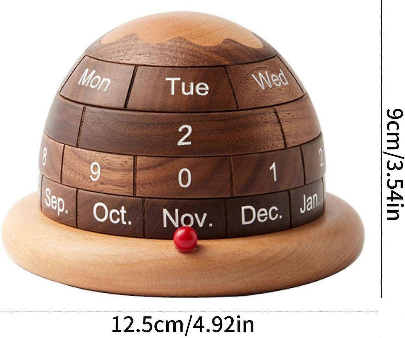 Wooden Permanent Calendar, Planet Shaped Wood Permanent Calendar, Month ...