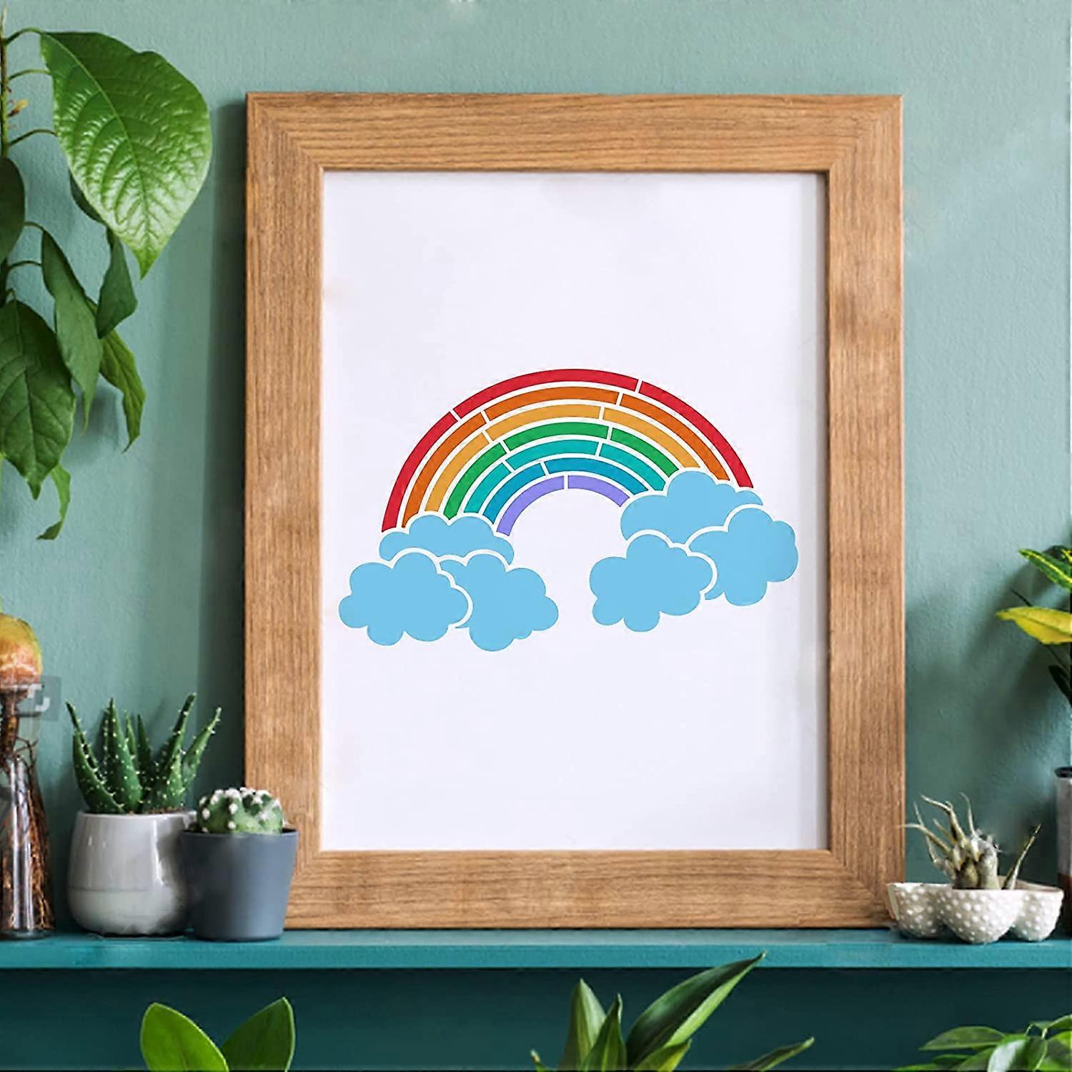 Rainbow Stencil Template 12"x8"/30x21cm Rectangle Rainbow Cloud ...