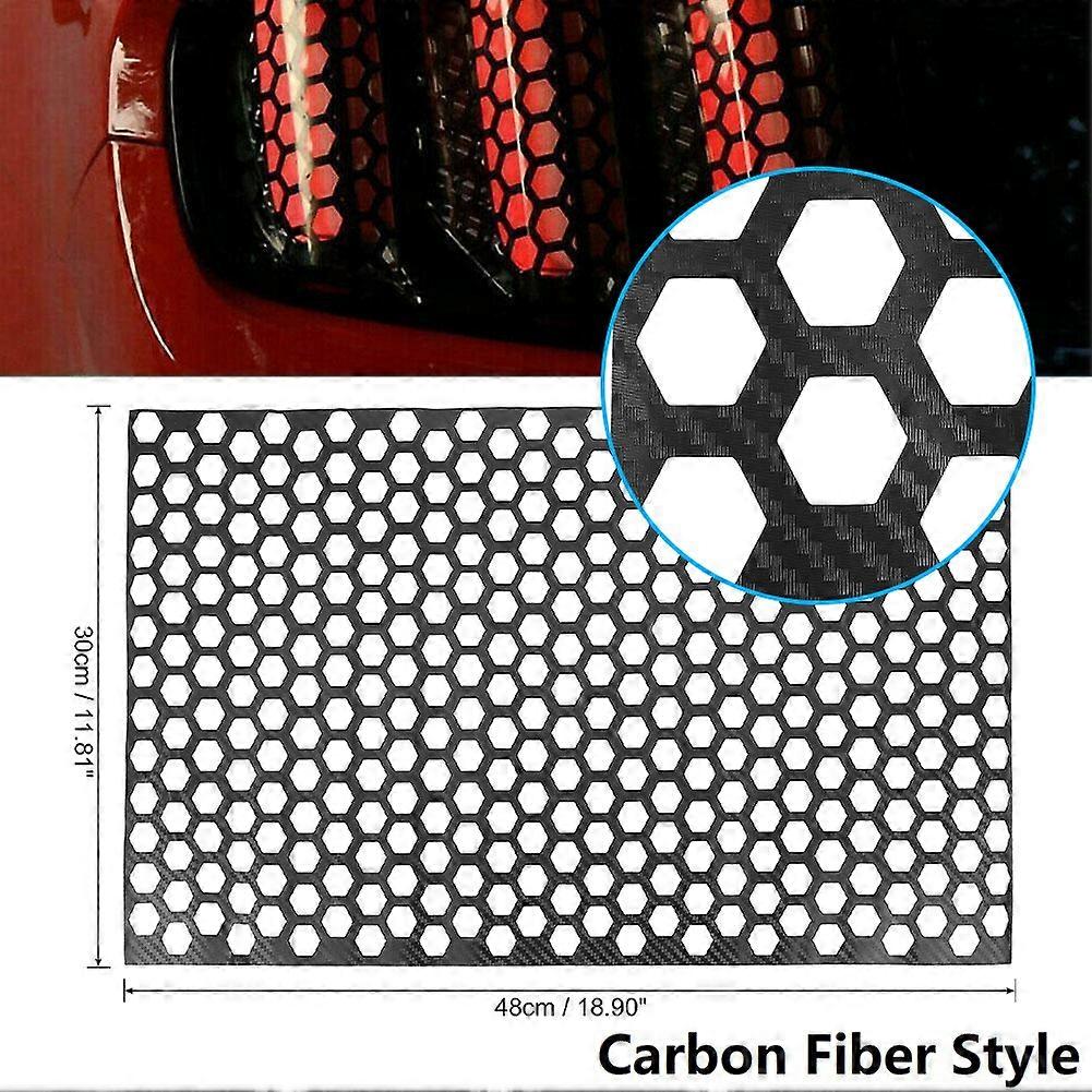 Car Rear Tail Light Lamp Stickers Honeycomb Type Decal Carbon Fiber ...