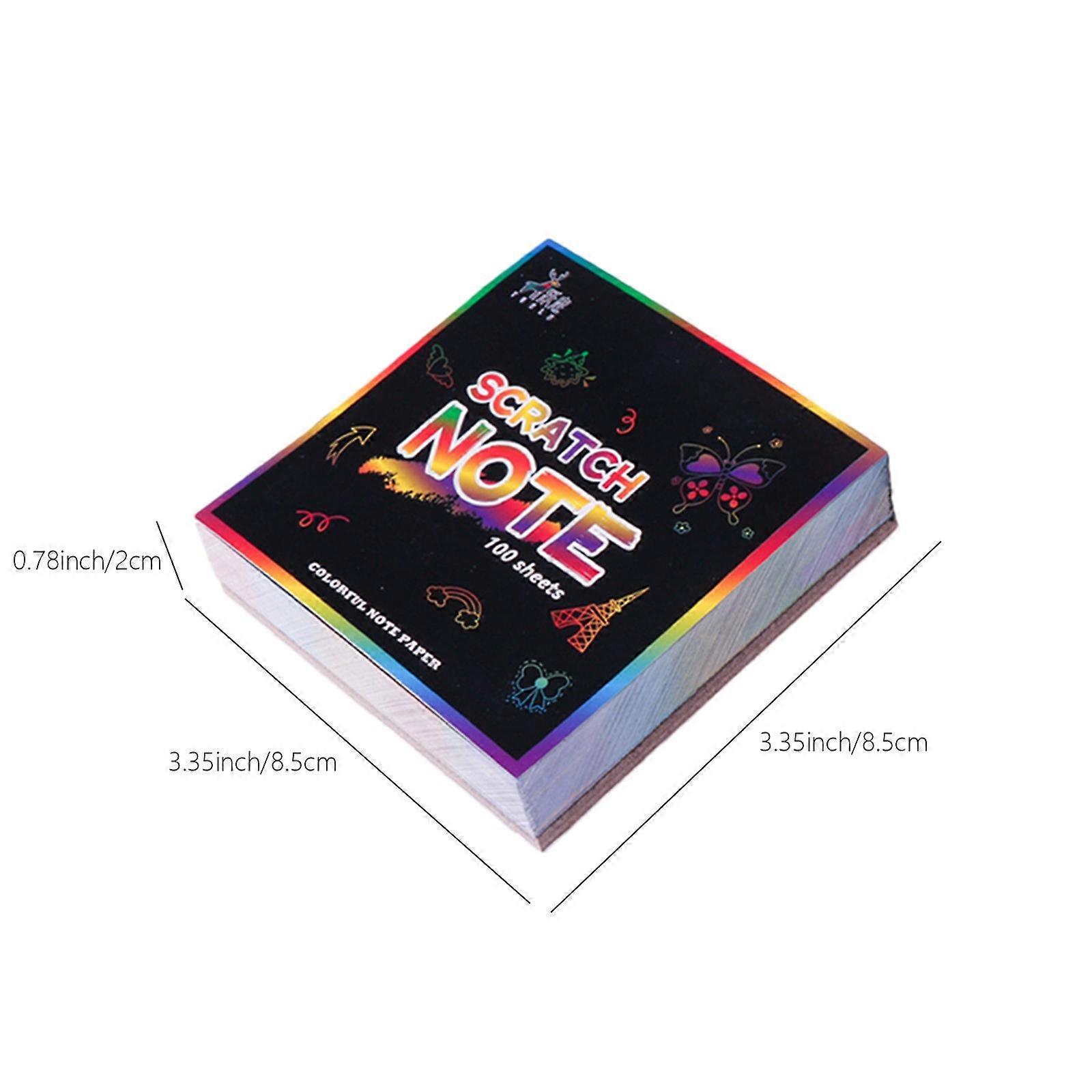 Scratch Paper Art Set 100 Pcs Scratch Paper for Kids Black Scratch Off ...