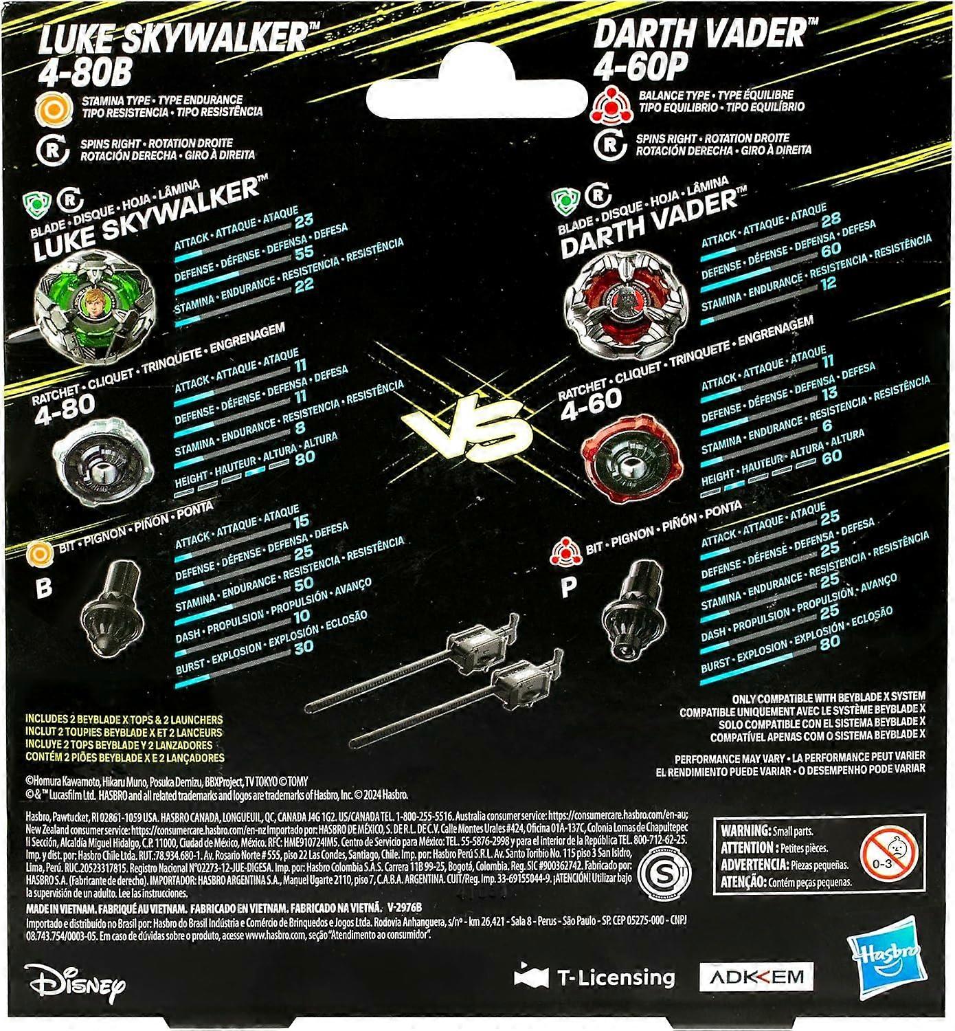 Beyblade X - Luke Skywalker 4 -80B (Stamina) vs Darth Vader 4-60B ...