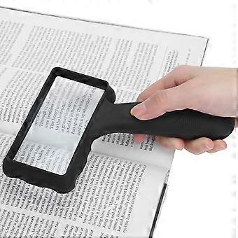 2x Magnifying Glass Handheld Rectangular Magnifier with 2 LED Lights ...