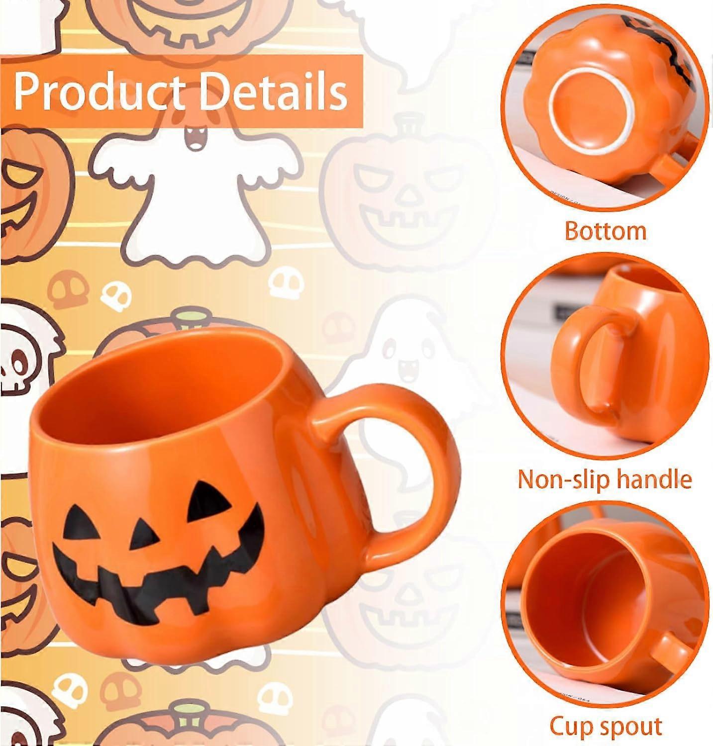 Cute Ceramic Pumpkin Cup Halloween Mug Ceramic Pumpkin Halloween Themed ...