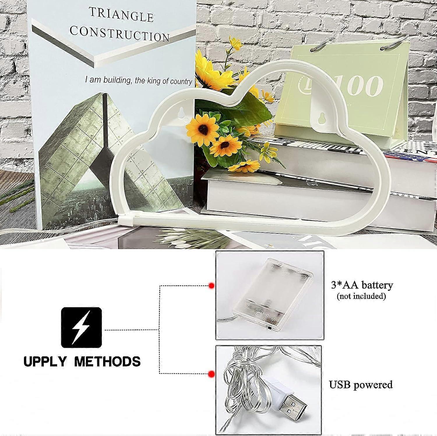 Cloud Neon Signs, LED Cloud Neon Light for Wall Decor, Battery or USB ...