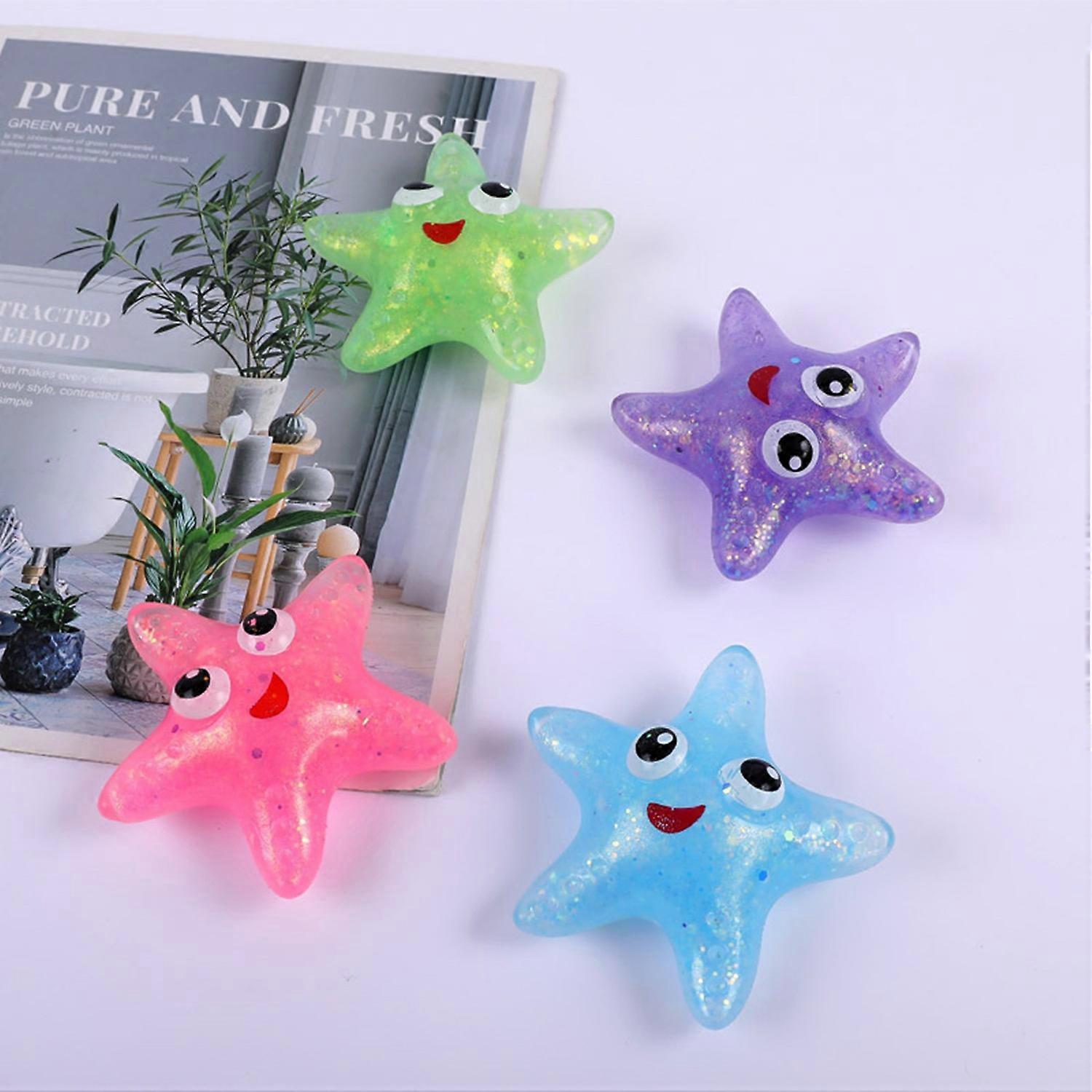 Starfish Squeeze Toy Cozy Touch Soft Rebound Shine Sequins Mini Cute ...