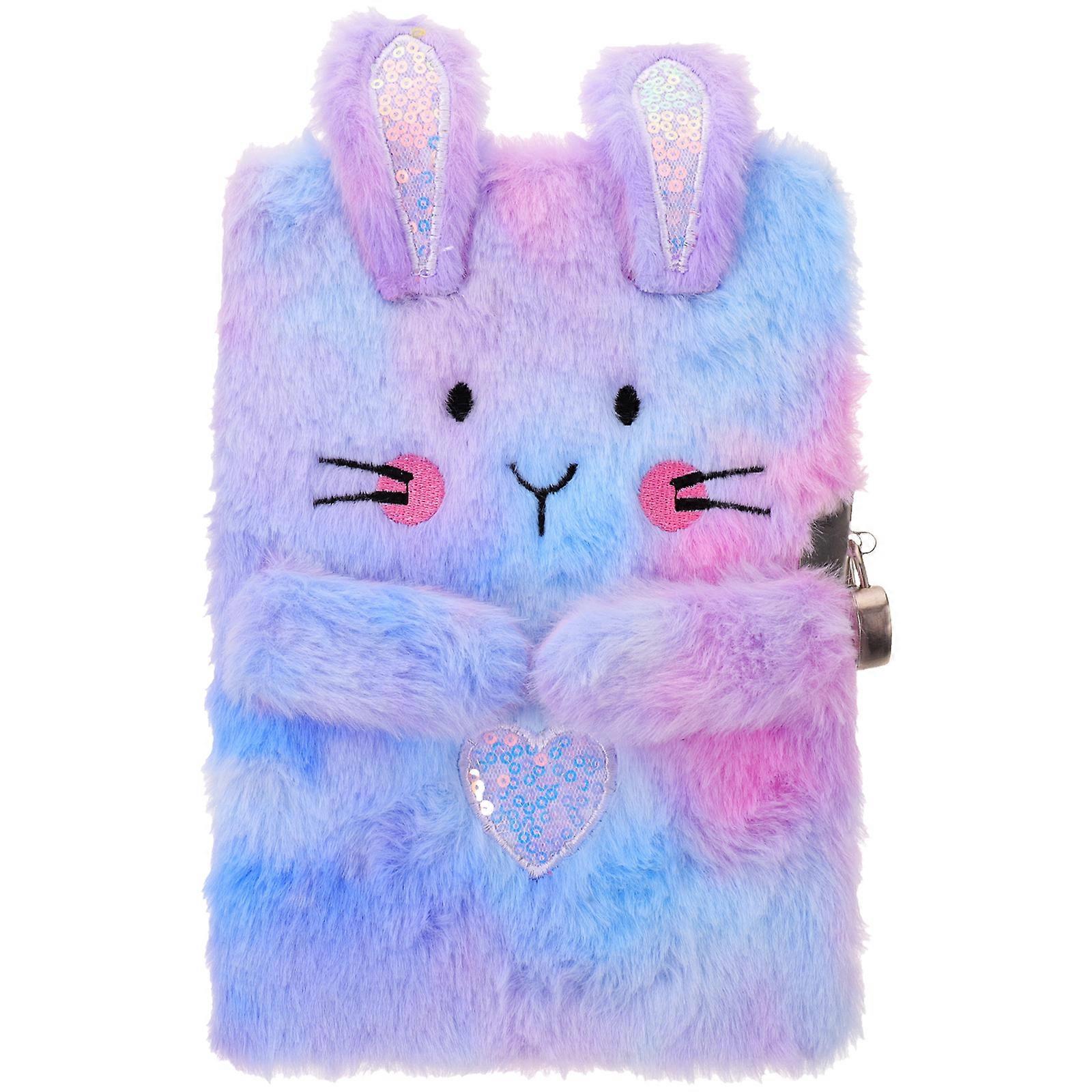 Fluffy Writing Book Cartoon Plush Cover Note Book Portable Girl ...