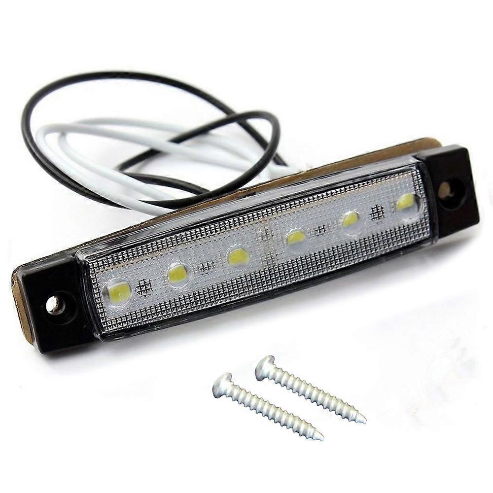 External Car Lights Side Marker Lamps White 12V 6 LED For Trailer Truck ...