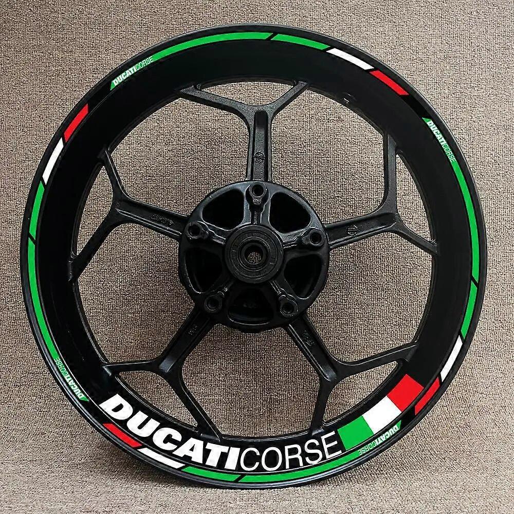 Full Set 17 Inch Hub For Ducati Corse Wheel Tricolor Logo Decal Rim V4 ...