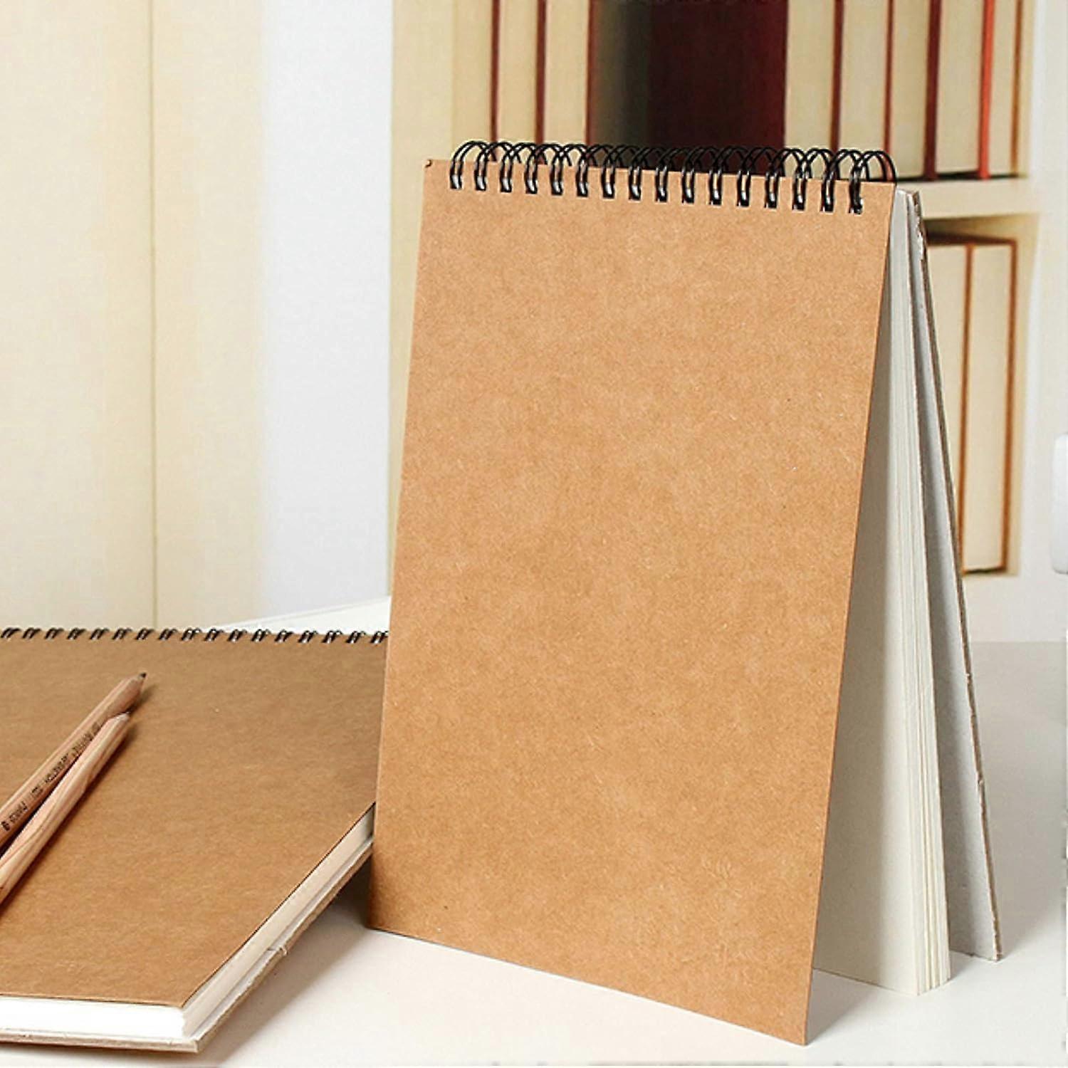 A4/A5 Sketchbook,Drawing Book,60 Pages(30 Sheets) Sketchpad Spiral Bound Hardcover Kraft Cover ...