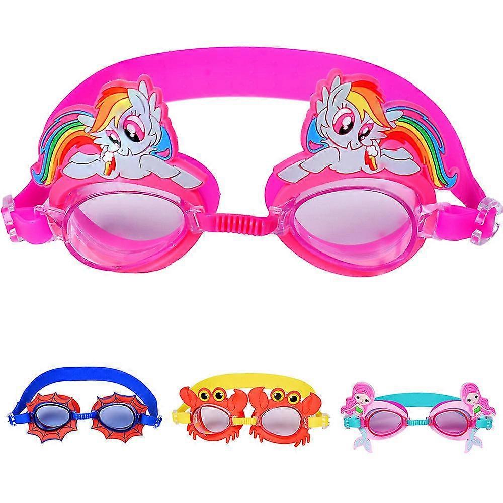 Children's swim goggles cute cartoon silicone mermaid spider-man ...