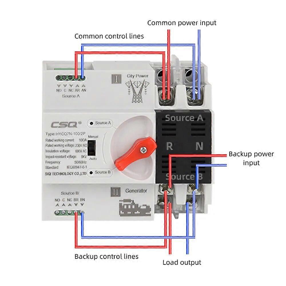 CSQ HYCQ7 ATS Automatic Transfer Switch Solar Pv For Inverter 2P 220V ...