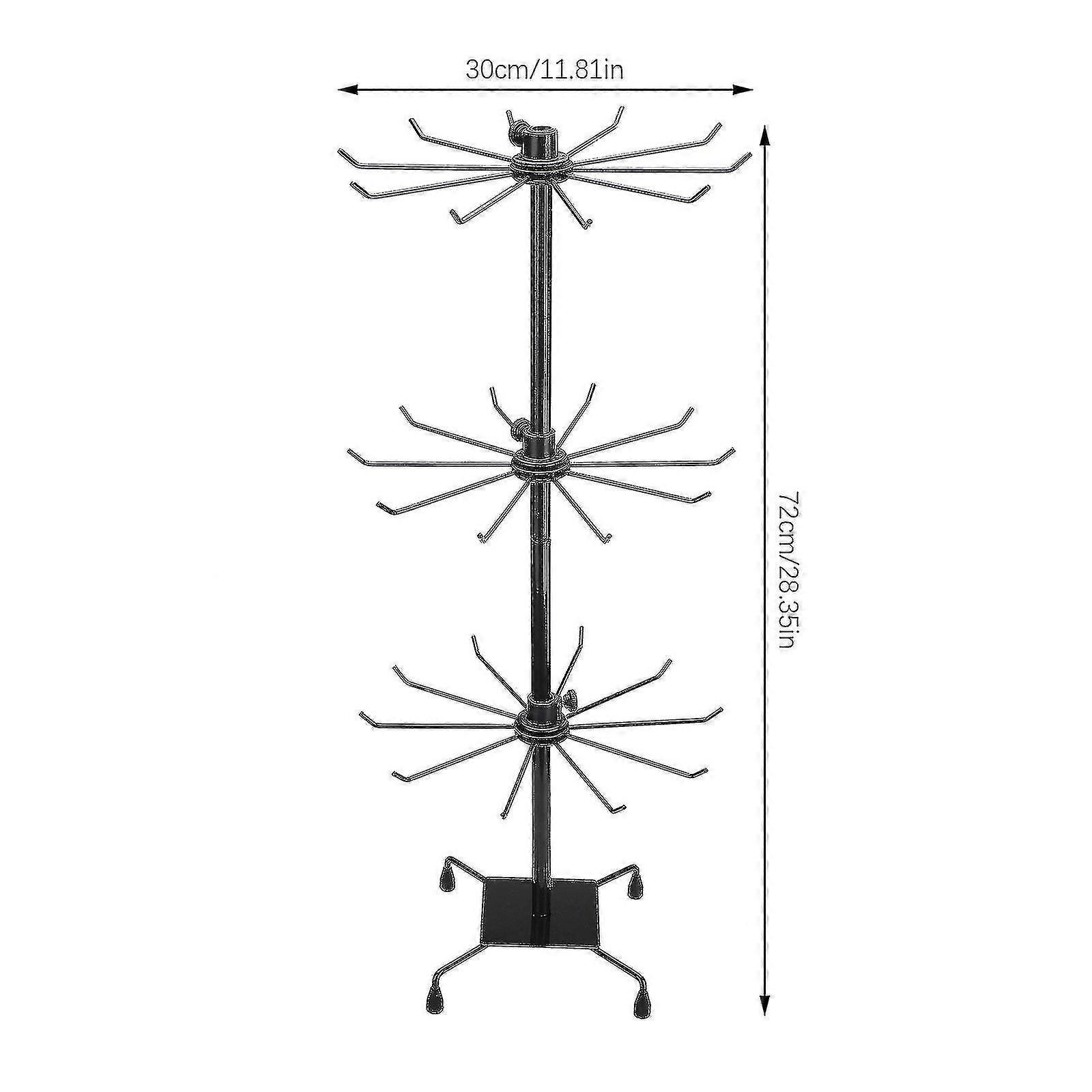 New 3 Tier Display Stand Counter Top Spinner Rack Silver Metal ...