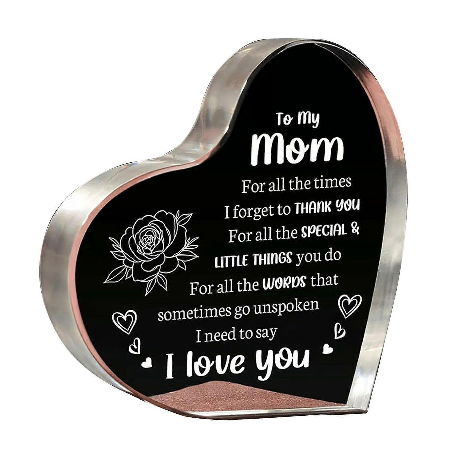 Heart Shaped Acrylic Block Tabletop Love Heart Decoration Freestanding ...