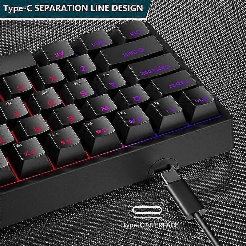 K620 Mini Gaming Mechanical Keyboard 61 Keys RGB Hotswap Type-C Wired ...