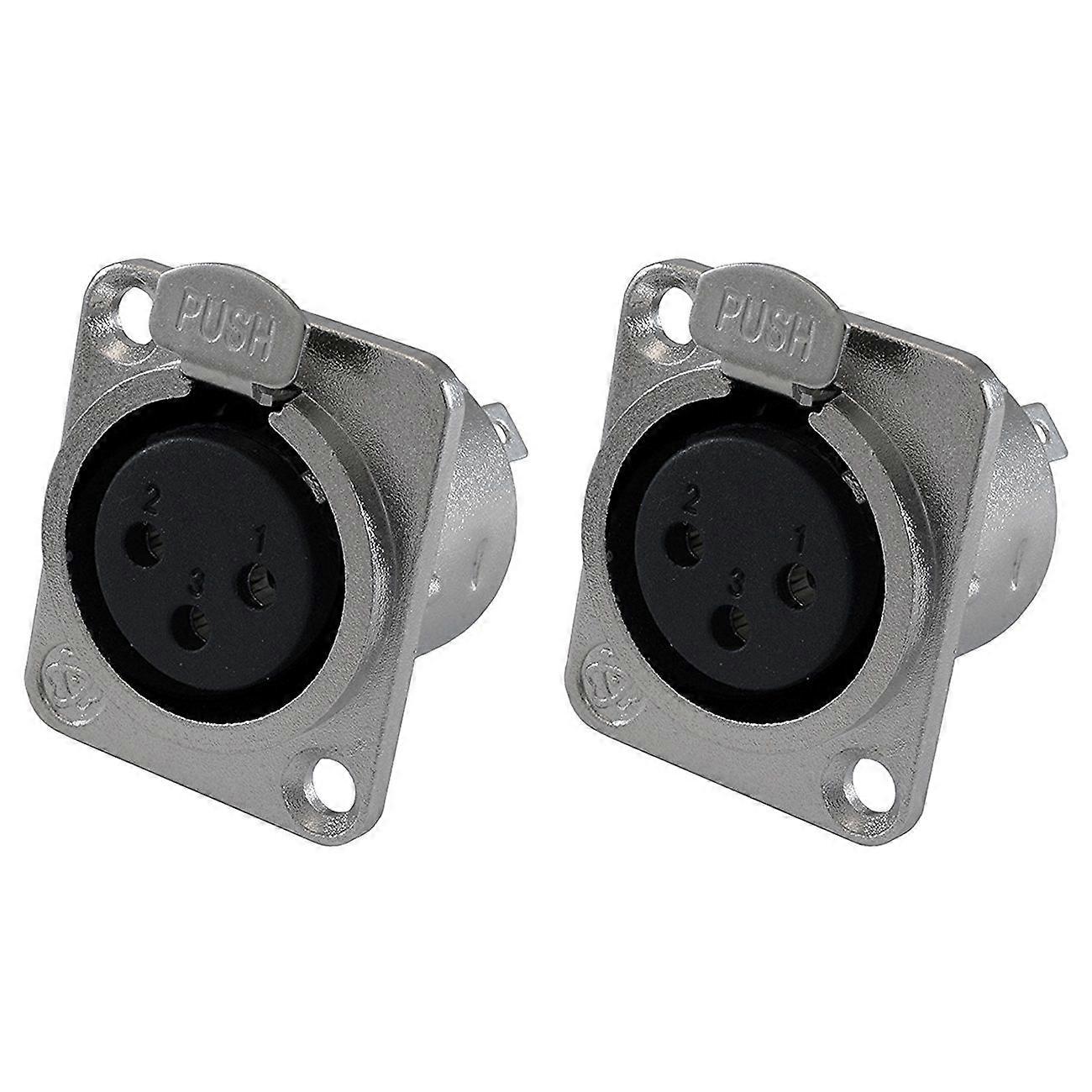 XLR Female Jack 3 Pin - Panel Mount Jacks D Series Size XLR-F -4 PACK ...