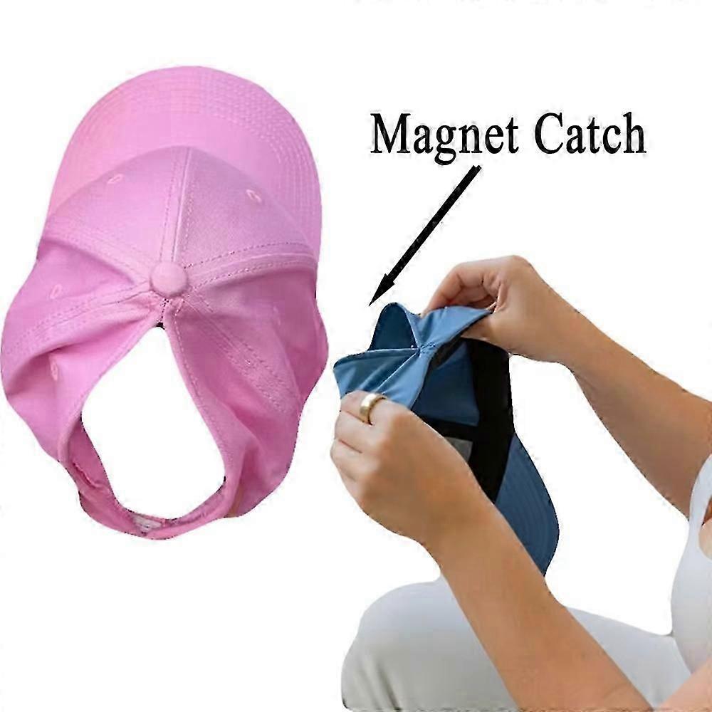 Magnetic Ponytail Baseball Cap - Moisture Wicking Sports Sun Hat for ...