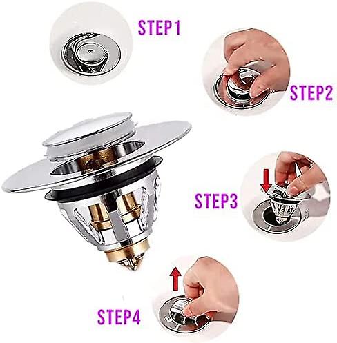 Pop Up Sink Stopper Sink Strainer Basin Stopper For 34-38mm Sink Hole ...