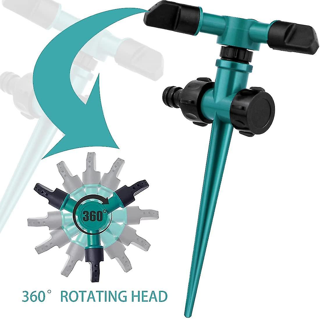 Lawn Sprinkler Automatic 360 Degree Rotating 3 Arm Sprinkler Adjustable ...