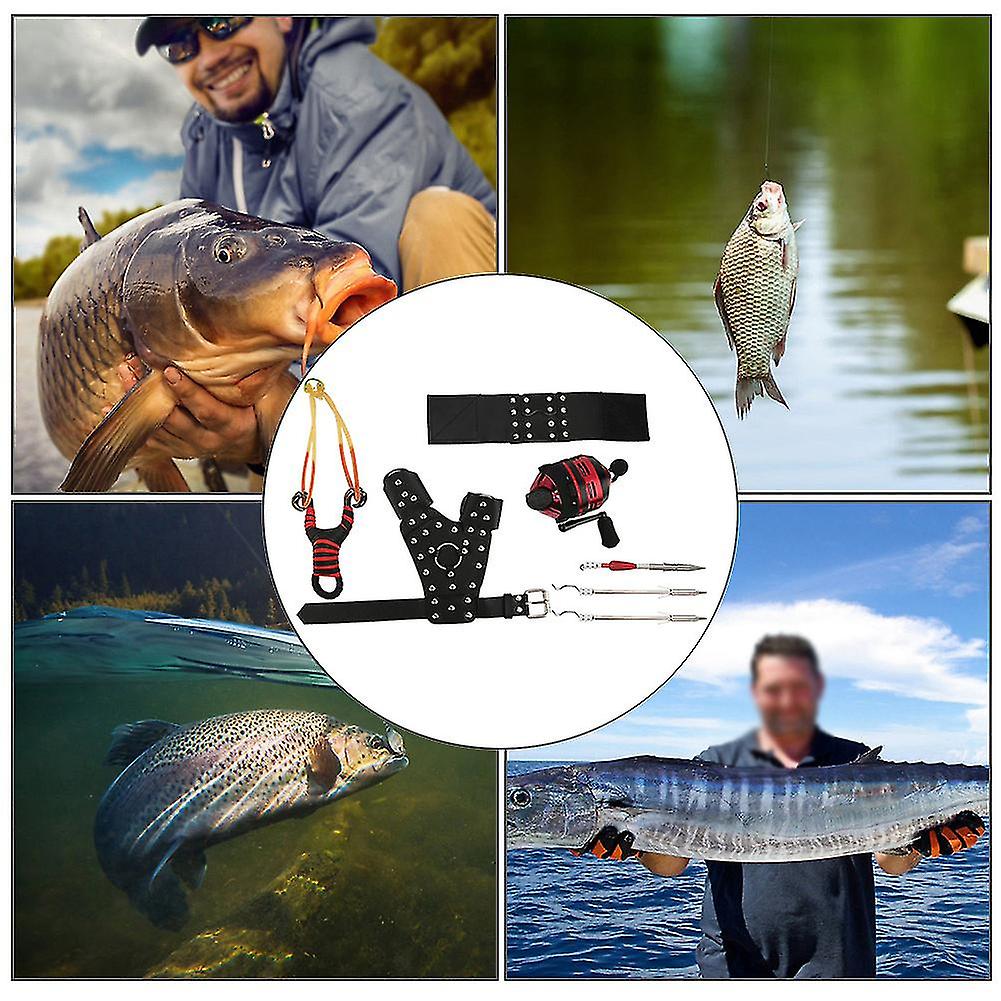 Outdoor Metal Bow Fishing Spincast Reel Kit Set Fish Hunting Shooting ...