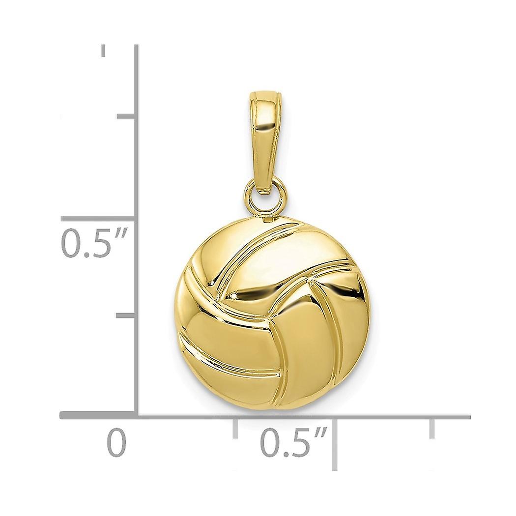 10k Gold Polished Volleyball Pendant Necklace Measures 20x13mm Wide - 1 ...