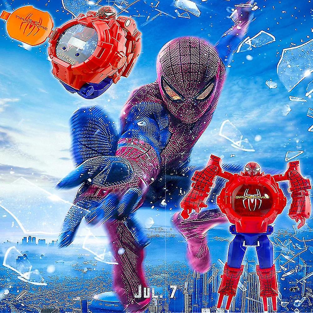 Superhero Creative Robot Transformer Kids Glowing Watch Boys Digital ...