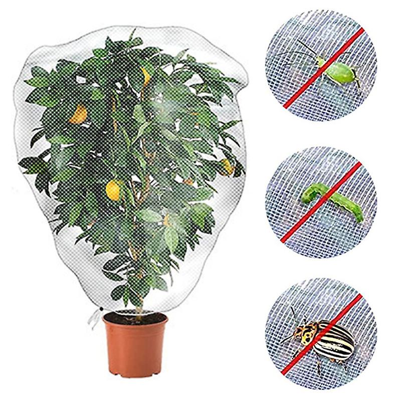 Potted Plant Mesh Cover Adjustable Drawstring Breathable Reusable ...