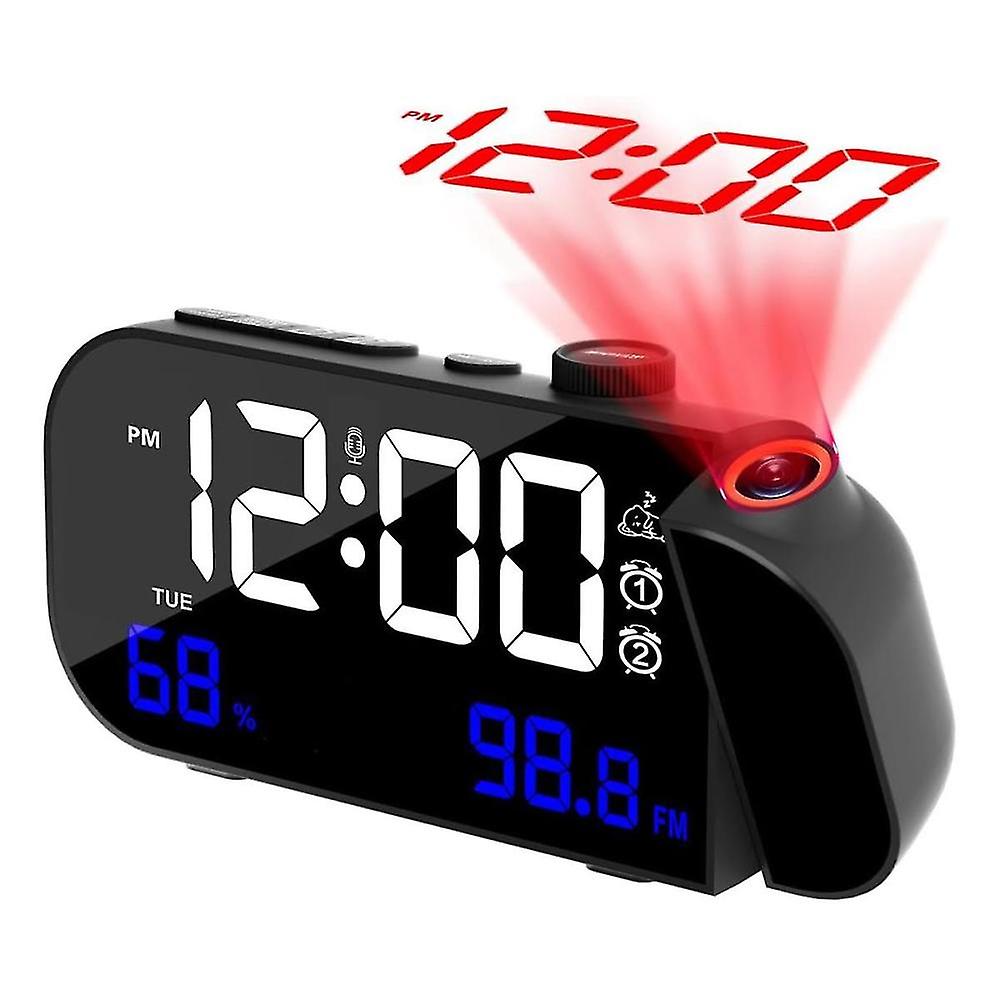 Projection Alarm Clock,digital Clock With 180 Rotatable Projector And ...