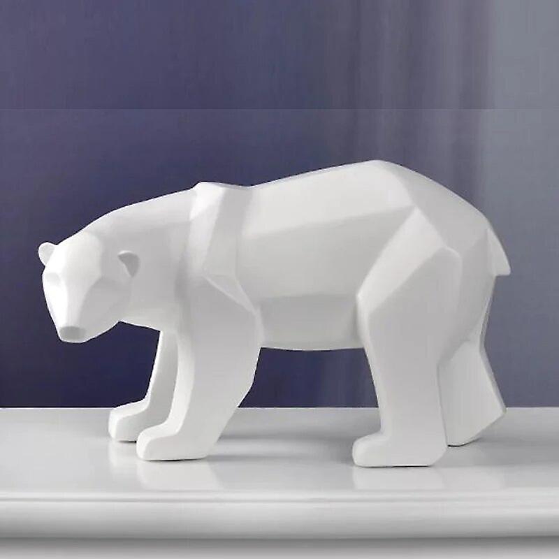 Bear Sculpture Geometric Resin Polar Bear Statue Crafts Fashion Desktop ...