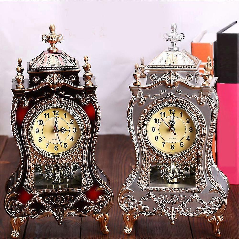 Vintage European-style Table Desk Clock Antique Home Decoration Clock ...