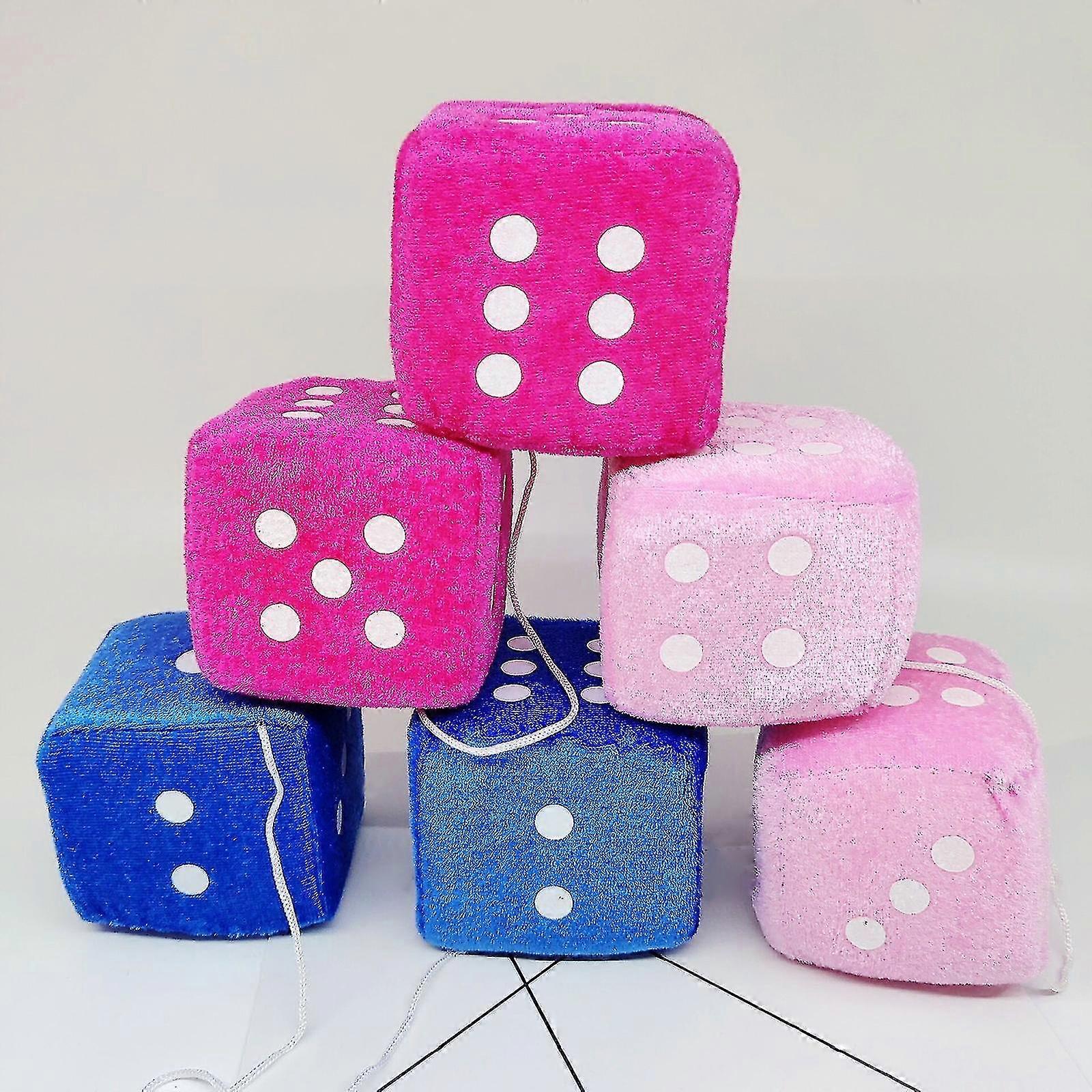Multicolor Plush Dices Car Hanging Pendant New Year Dice Velvet Dice ...