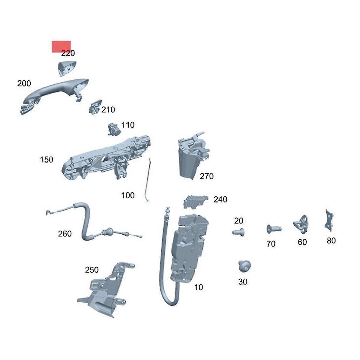 Left Front Door Handle Caps Trim Chrome Cover A0997661700 for Mercedes ...