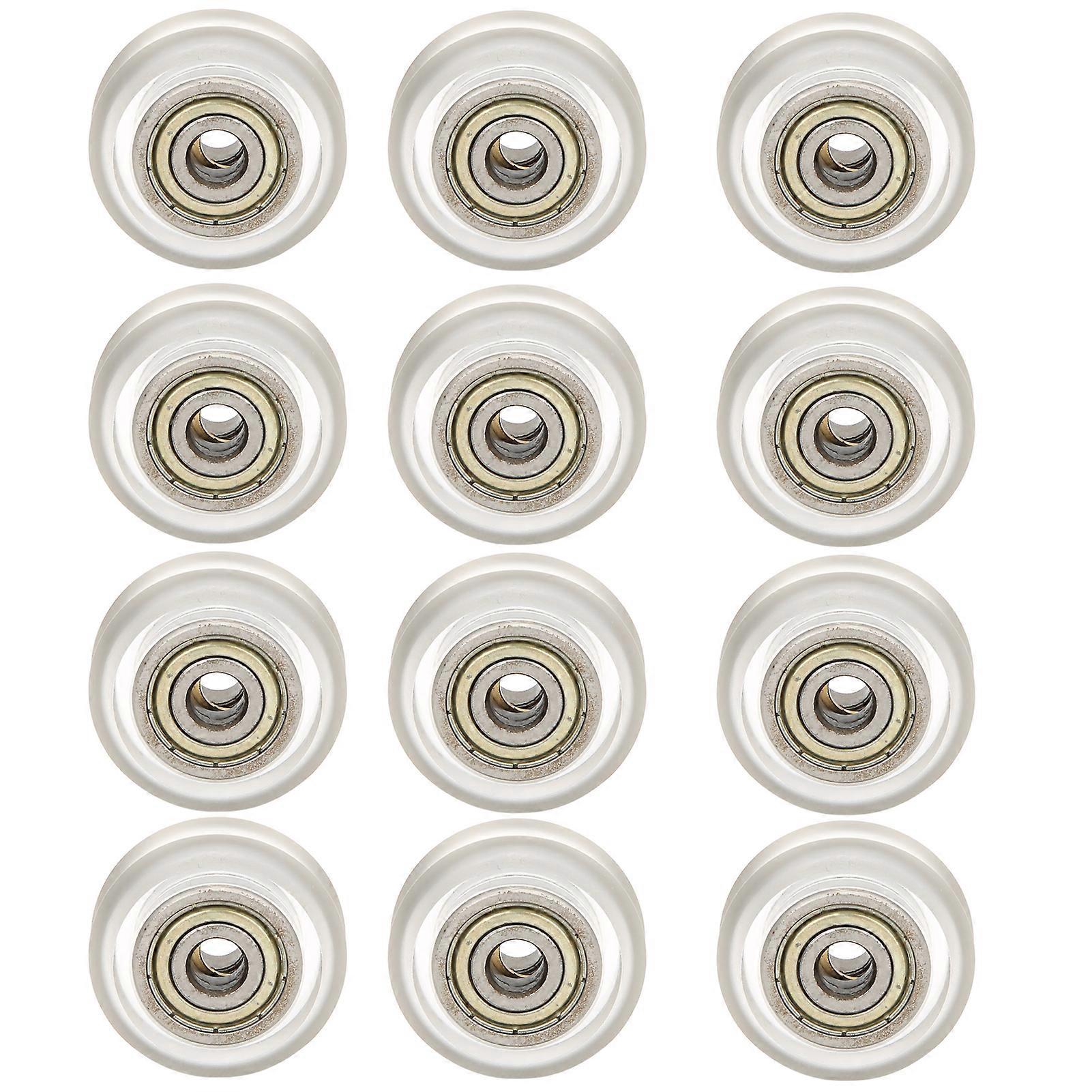 12Pcs V-Type Wheel Plastic Pulley Transparent Passive Bearing Wheels 3D ...