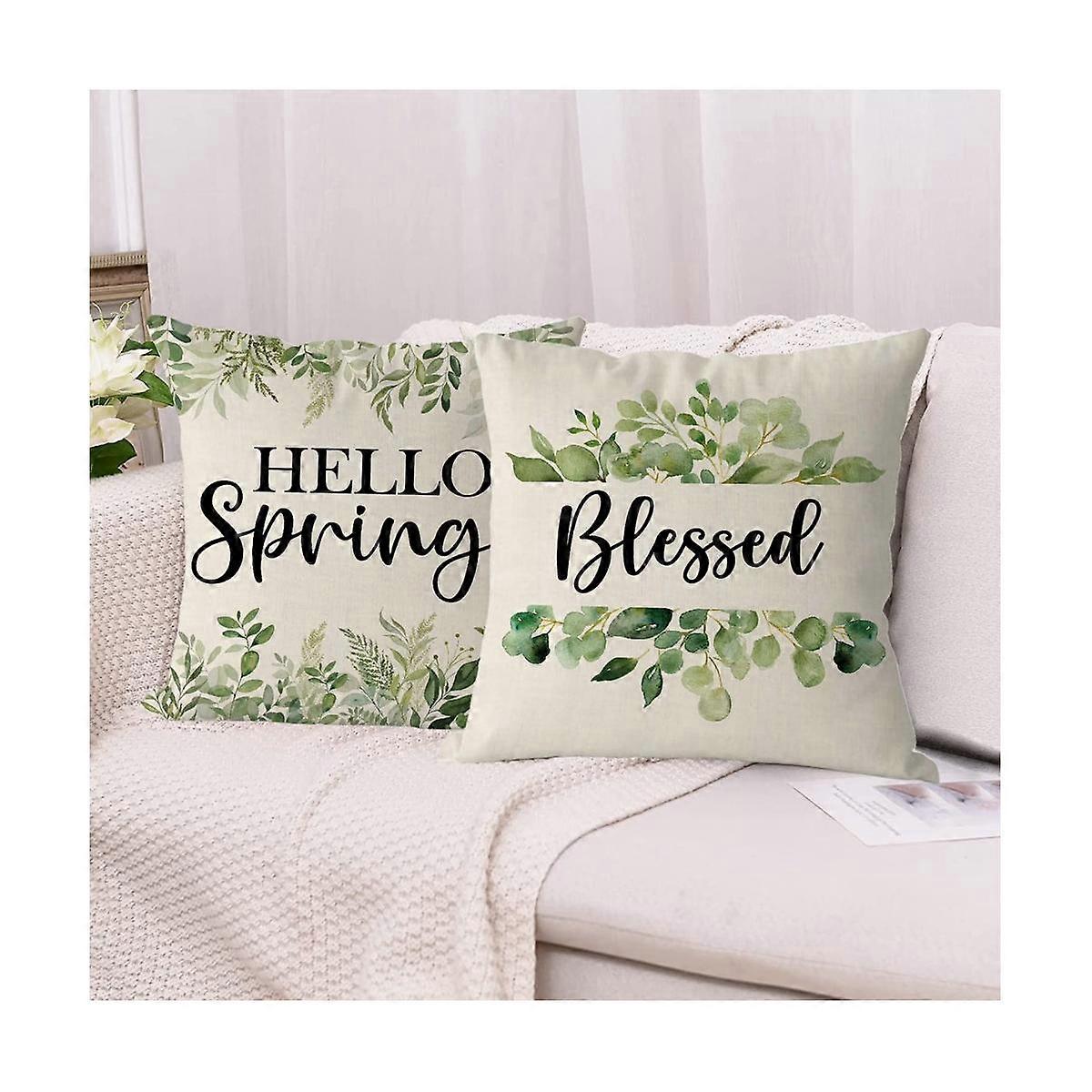 Spring Pillow Covers 18X18 Set Of 4 Spring Decorations Flowers ...