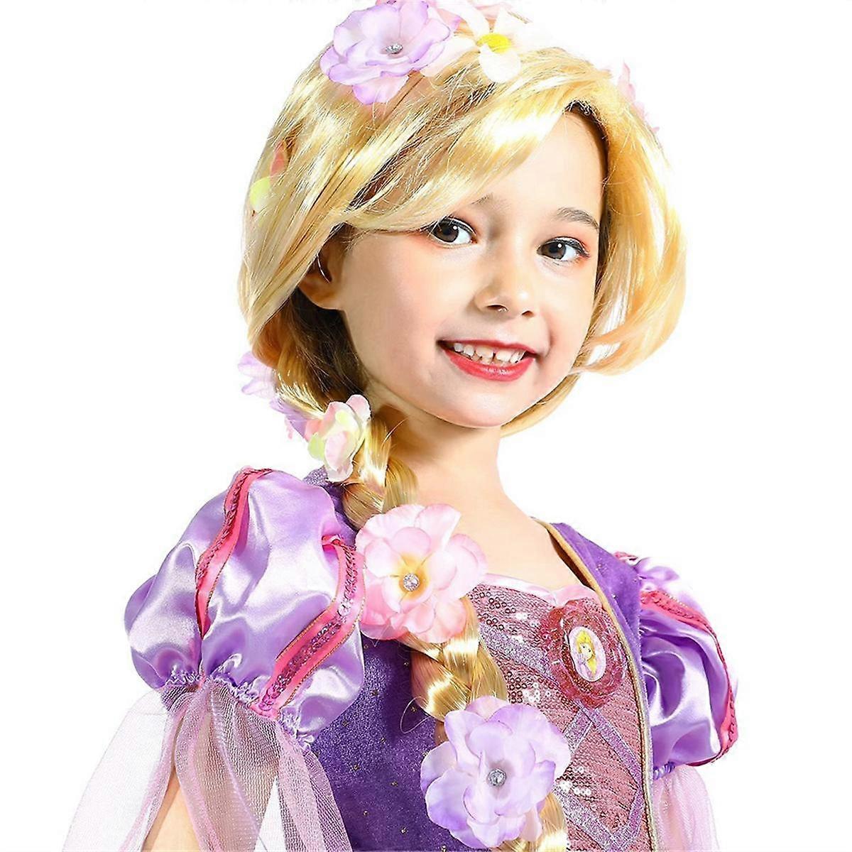 Enchanted Big Braid Wig Princess Wig with Flowers Wig for Girls ...