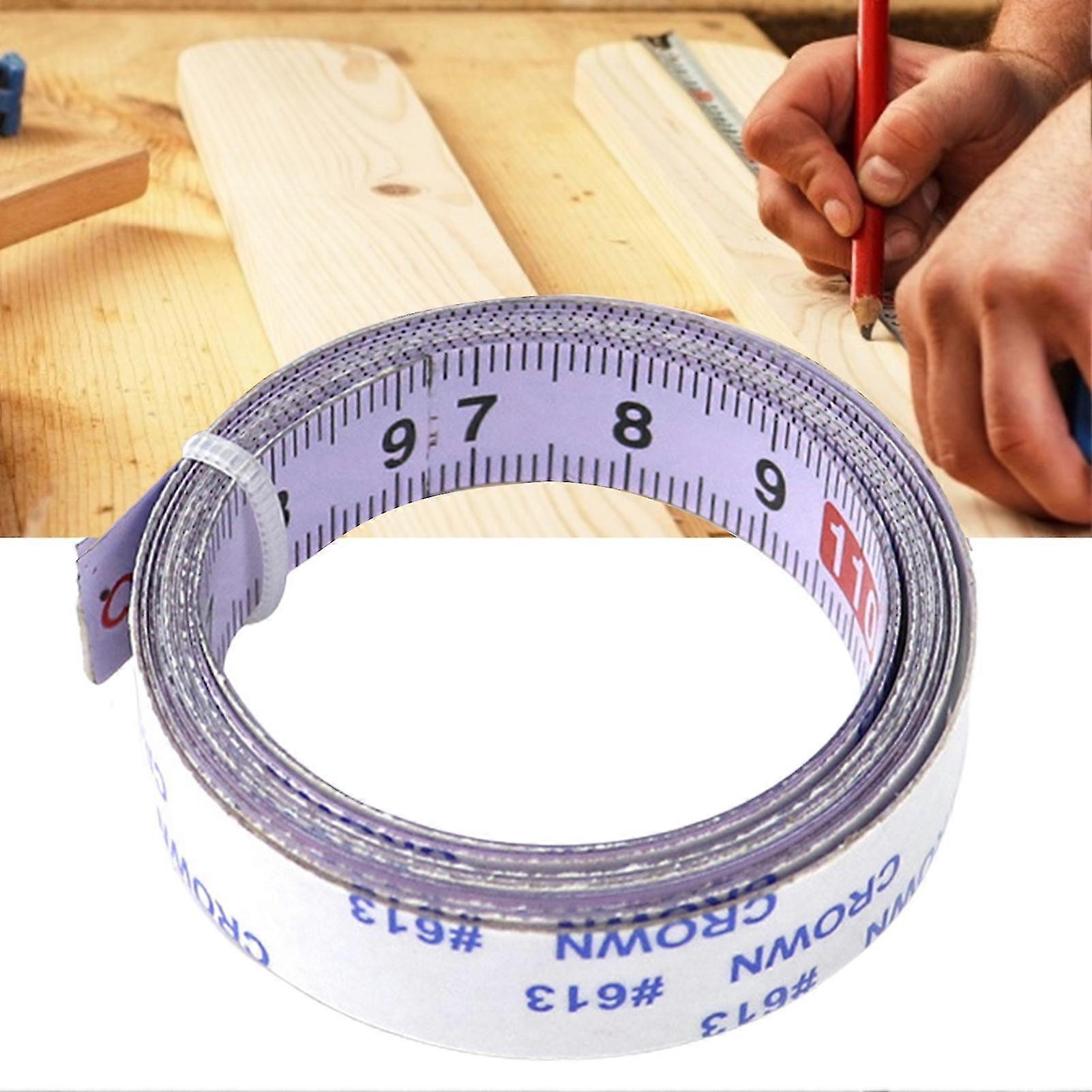 1/2/3/4/5/6m Self-adhesive Reverse Measuring Ruler Stainless Steel Tape ...