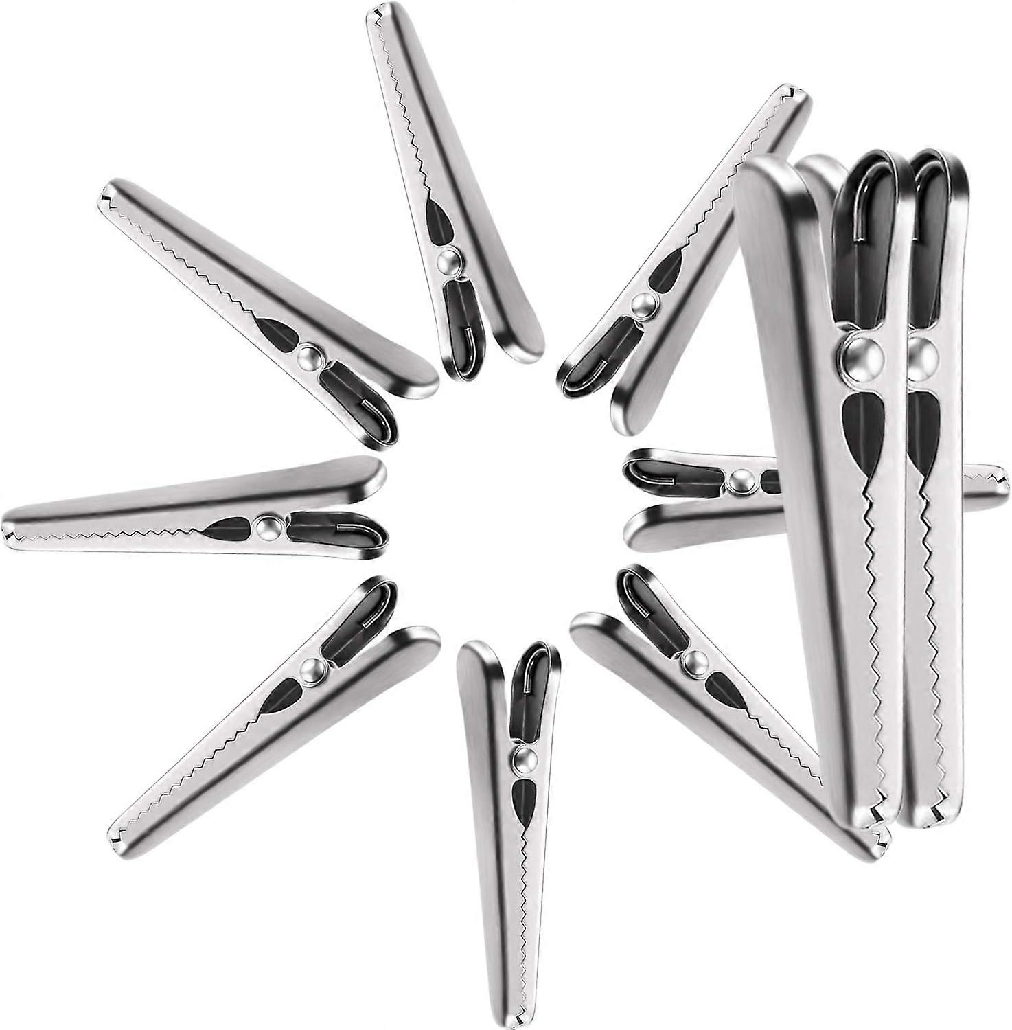10 PCS Metal Sachet Clips Stainless Steel Powerful Spring Clips Close ...