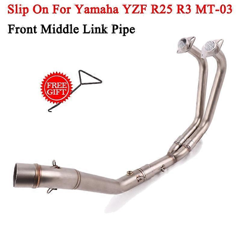 Slip On For Yamaha YZF R25 R3 MT-03 Motorcycle Full Exhaust System Escape Modify Front Mid Link ...