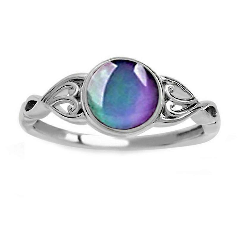 Round analog moonstone discoloration mood ring AJZ1470 temperature ...