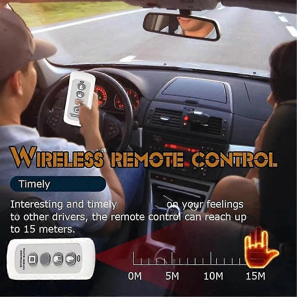 Hd Finger Gesture Light With Remote Led Car Back Window Sign Finger ...