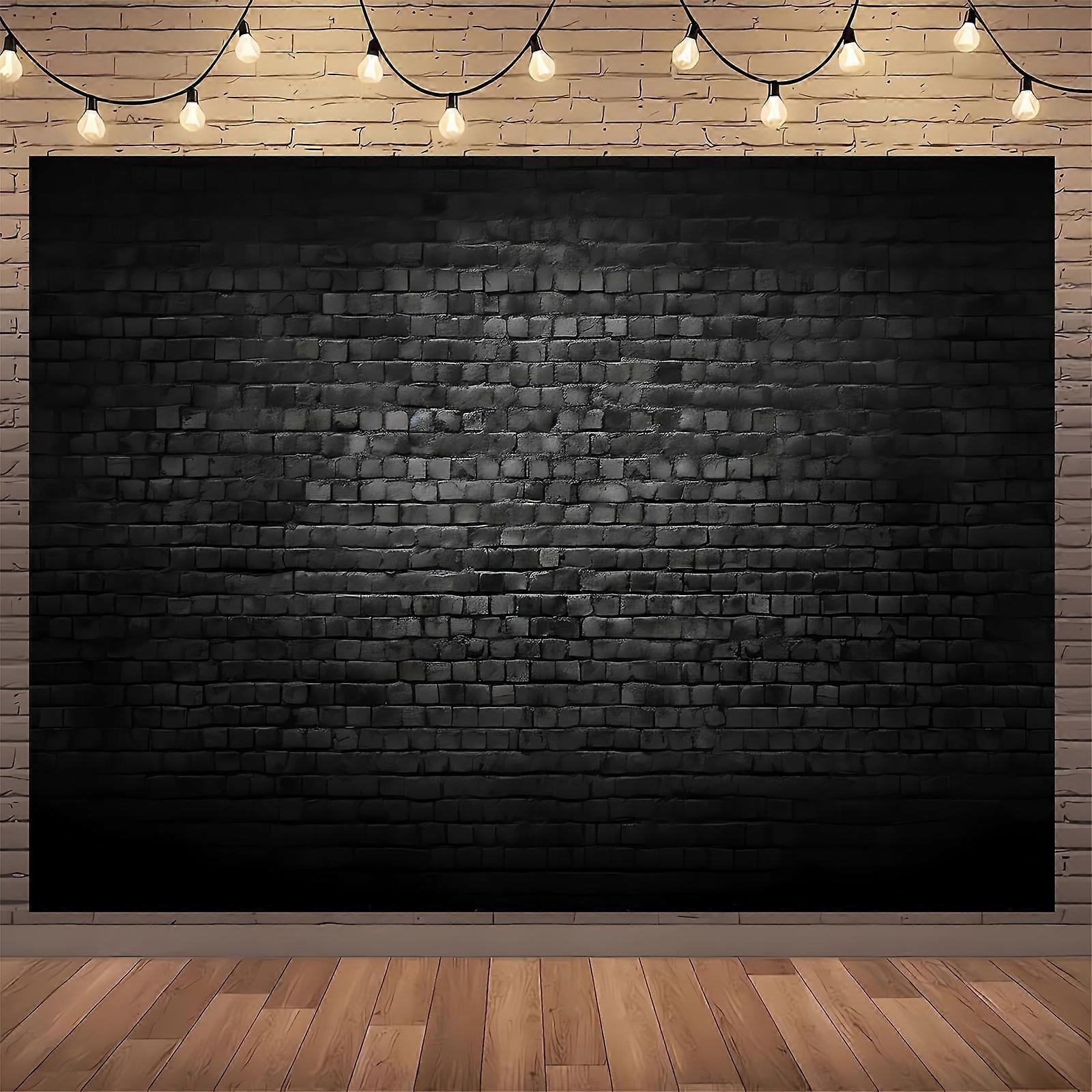 1pc Photography Backdrop, Black Brick Wall Photography Backdrop Brick ...