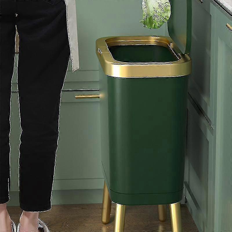 Luxury Golden Trash Can Large-capacity Trash Bin For Kitchen Bathroom ...