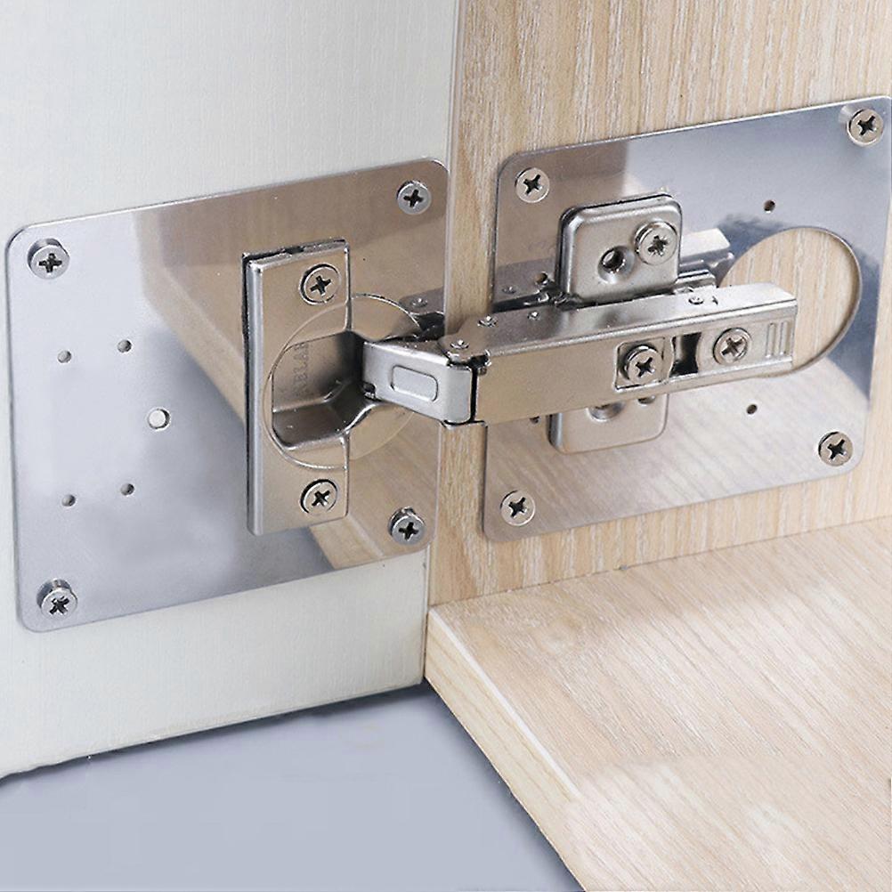 4 Pcs Cabinet Hinge Stainless Steel Bracket Repair Plates Hinges ...