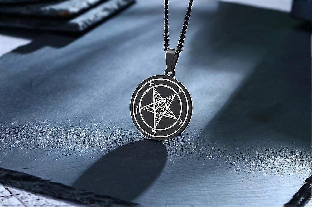 Satanic Necklace Sigil of Lucifer Necklace Pentagram Pentacle Necklace ...