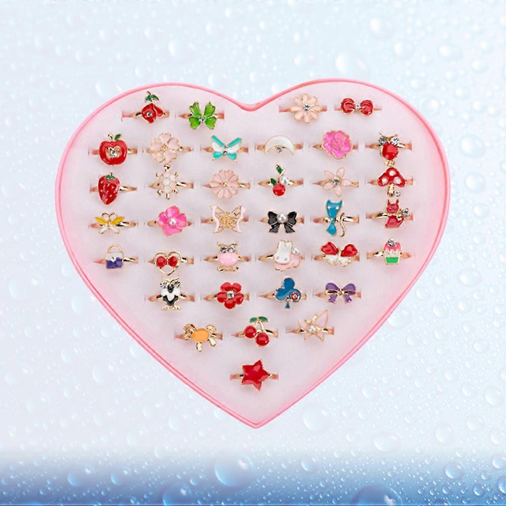 36 Pcs Toys Kids Girls Finger Rings Party Supplies Jewelry Toys Finger ...