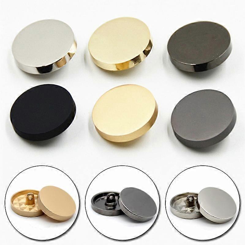 10pcs Shank Sewing Buttons Round flat shape Metal Buttons Windbreaker ...